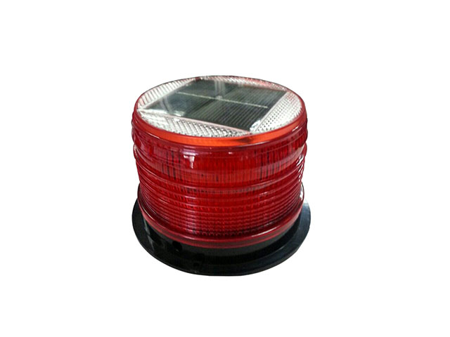 Solar Beacon Red Strobe Flash LED Light - Magnetic Base