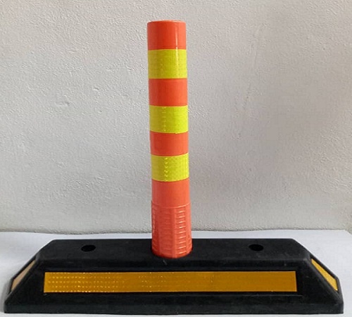 Rubber Lane Block Ordinary Standard Type C/W HI Yellow Reflective Sticker