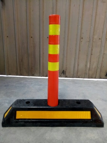 Rubber Lane Block Ordinary Standard Type C/W HI Yellow Reflective Sticker