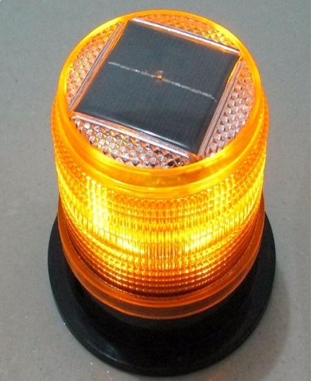 SOLAR BEACON STROBE FLASH AMBER LIGHT AMBER